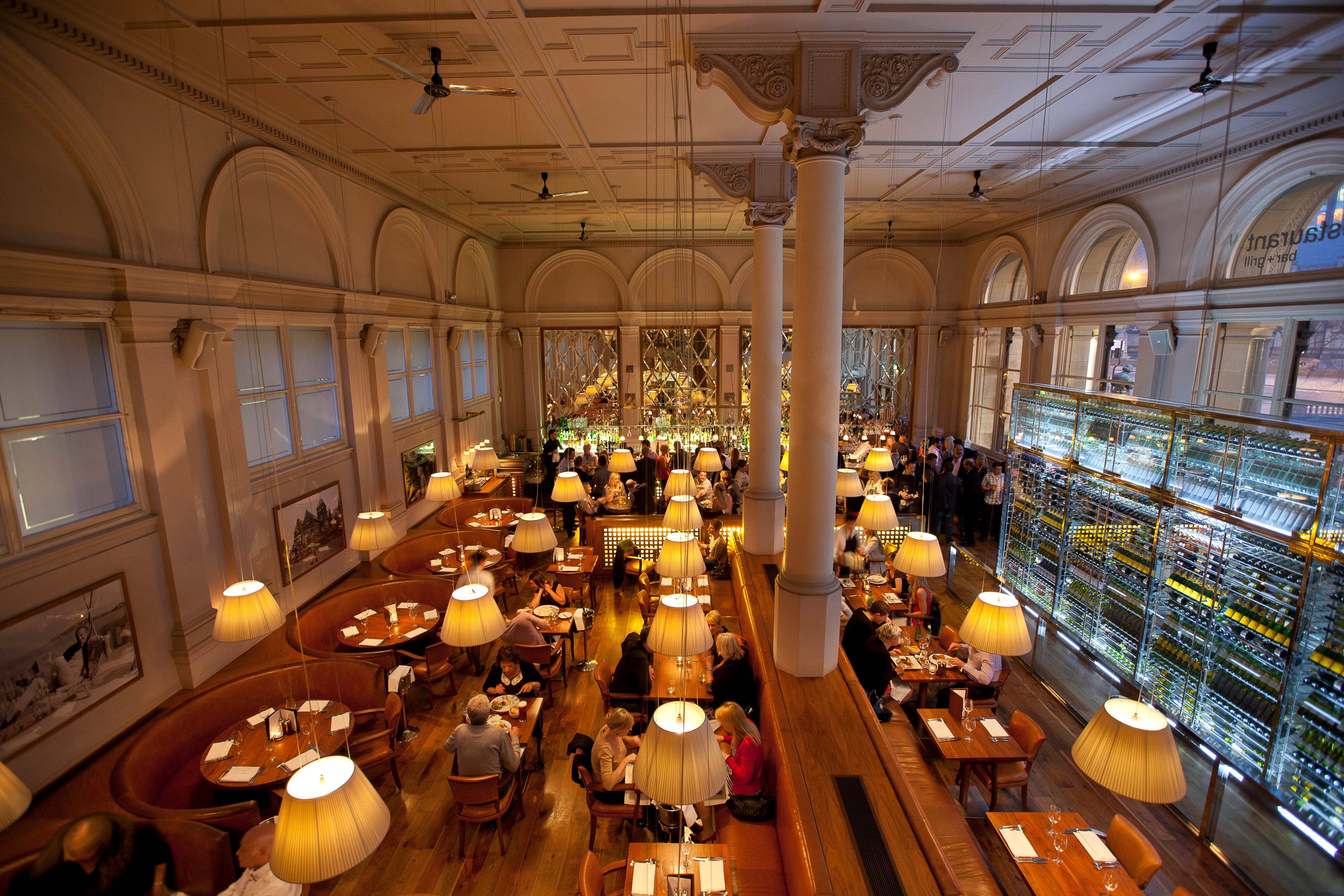 Aerial restaurant view - evening - straight - Leeds Guide