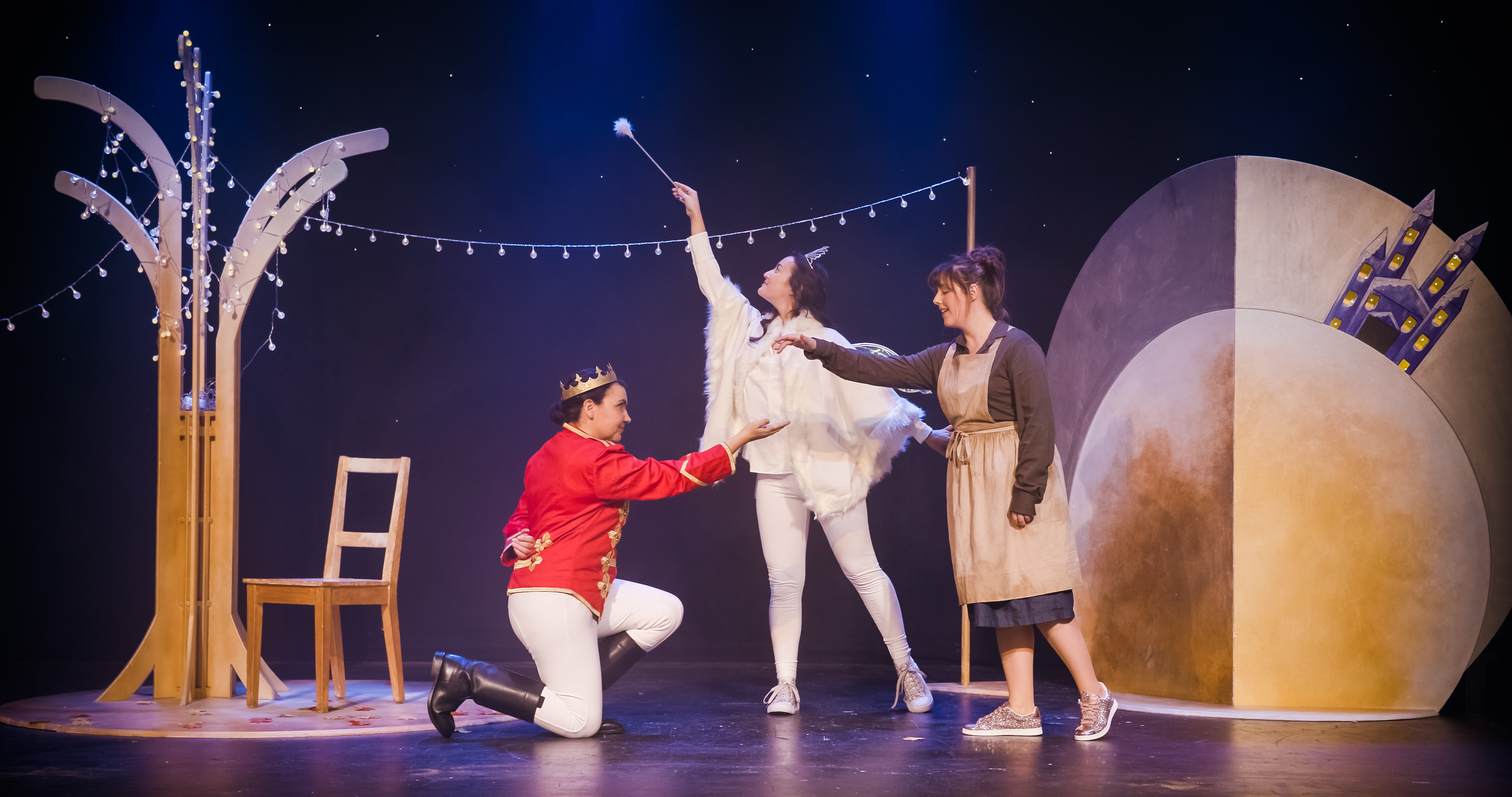 Amy J Payne as Prince Charming Julia Mariko Smith as the Fairy ...